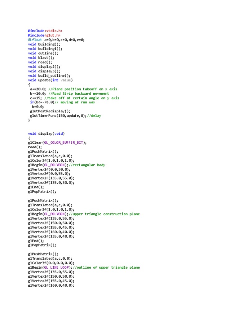 Animasi Pesawat Menggunakan OpenGL | PDF | Computer Programming ...