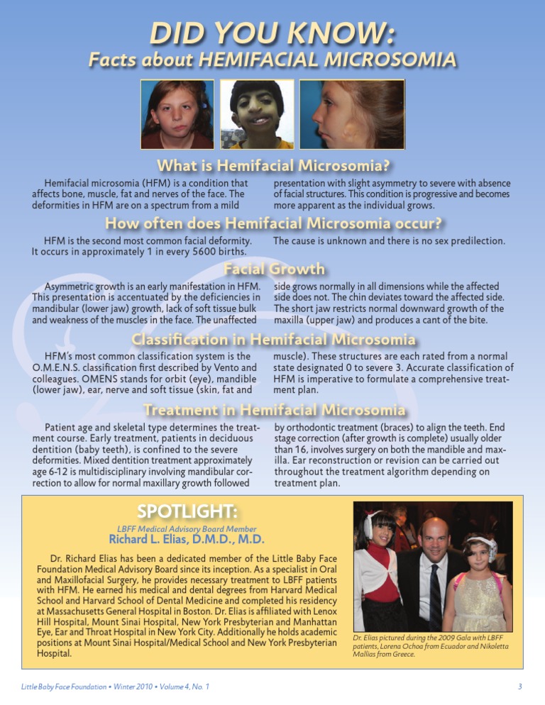 Hemifacial Microsomia - by The Little Baby Face Foundation | PDF | Face ...