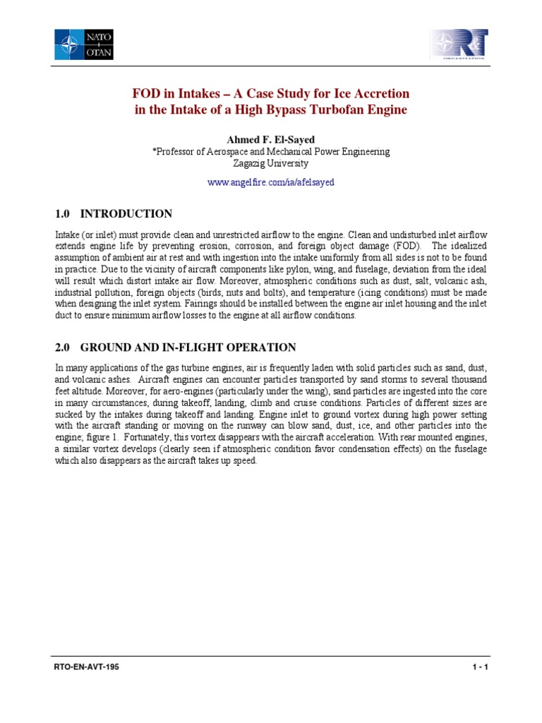 Fod Study | PDF | Foreign Object Damage | Jet Engine