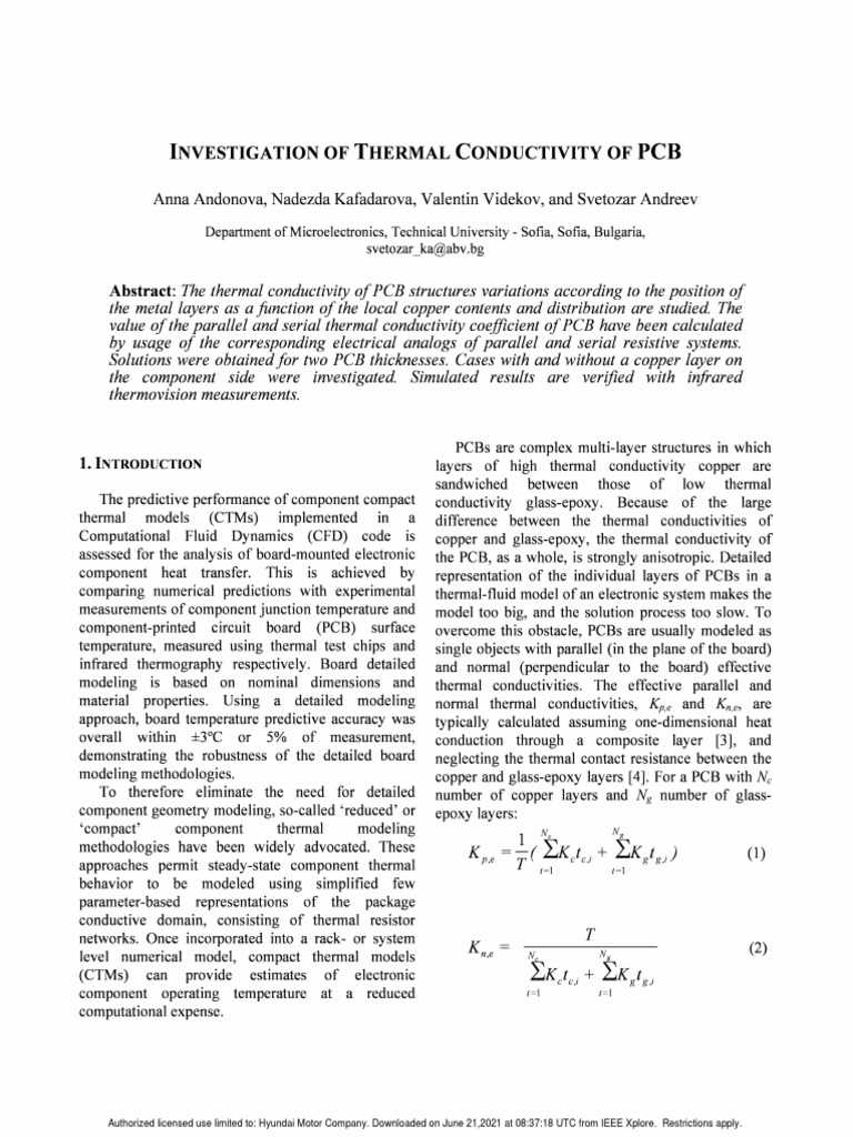 Investigation of Thermal Conductivity of PCB | PDF | Electrical ...