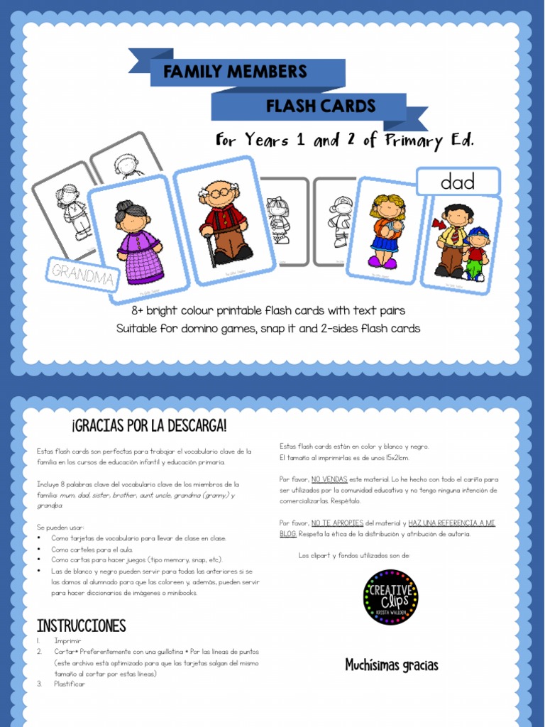 Flashcards de Miembros de la Familia | PDF | Familia | Sociedad