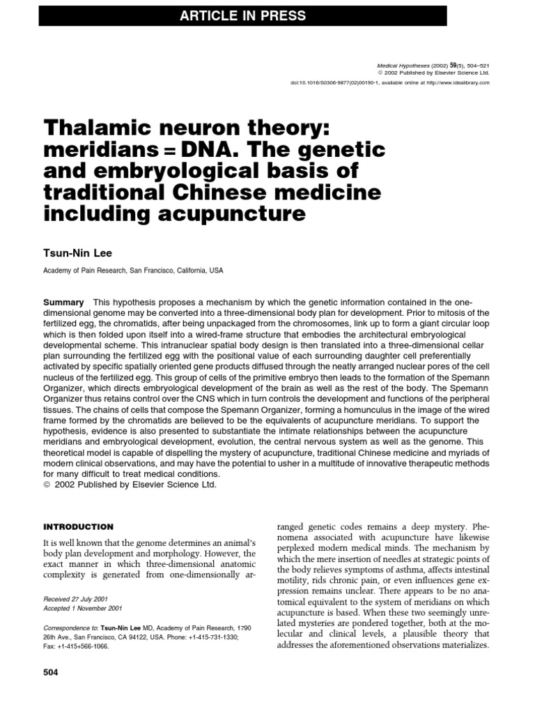Thalamic Neuron Theory | PDF | Nervous System | Neuron