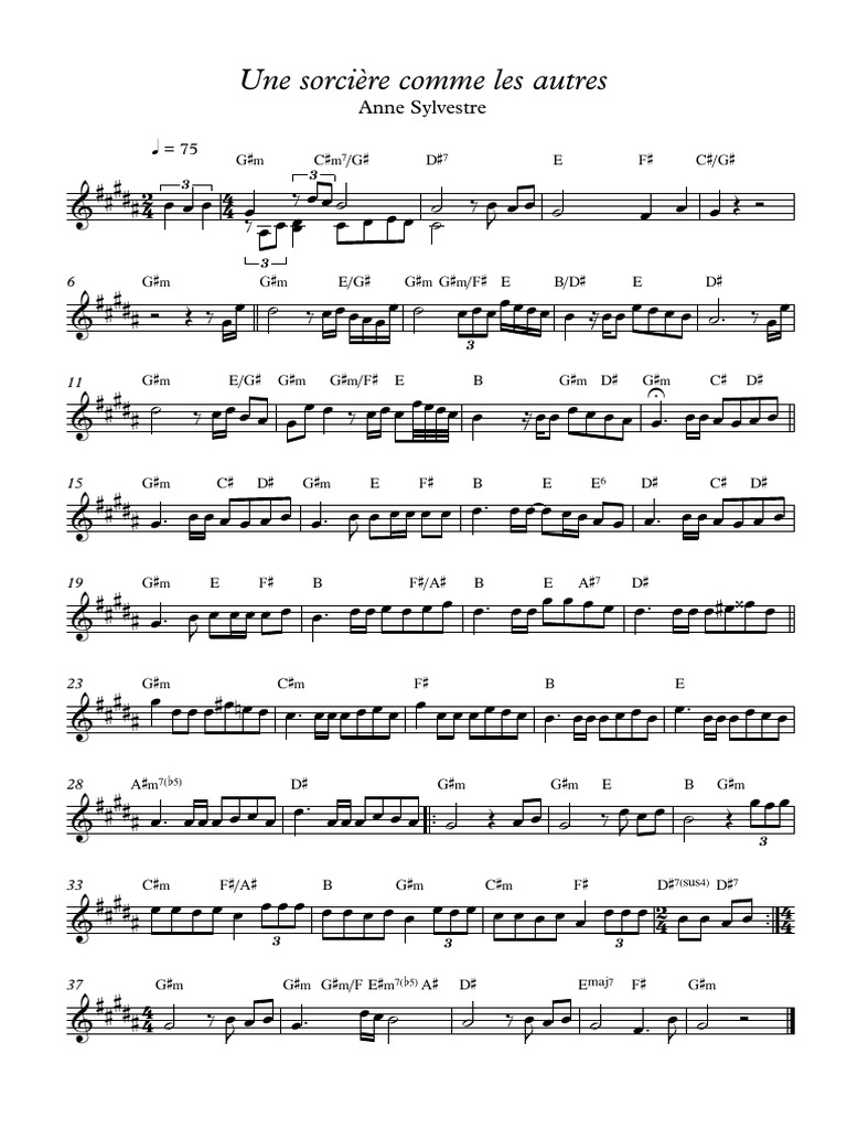 Une Sorciere Comme Les Autres Partition | Descargar gratis PDF | Échecs ...
