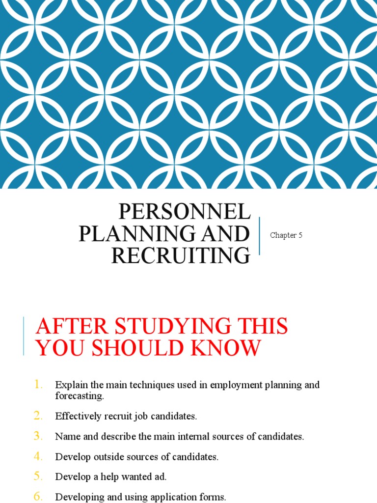Chapter 5 Personnel Planning And Recruitment Download Free Pdf
