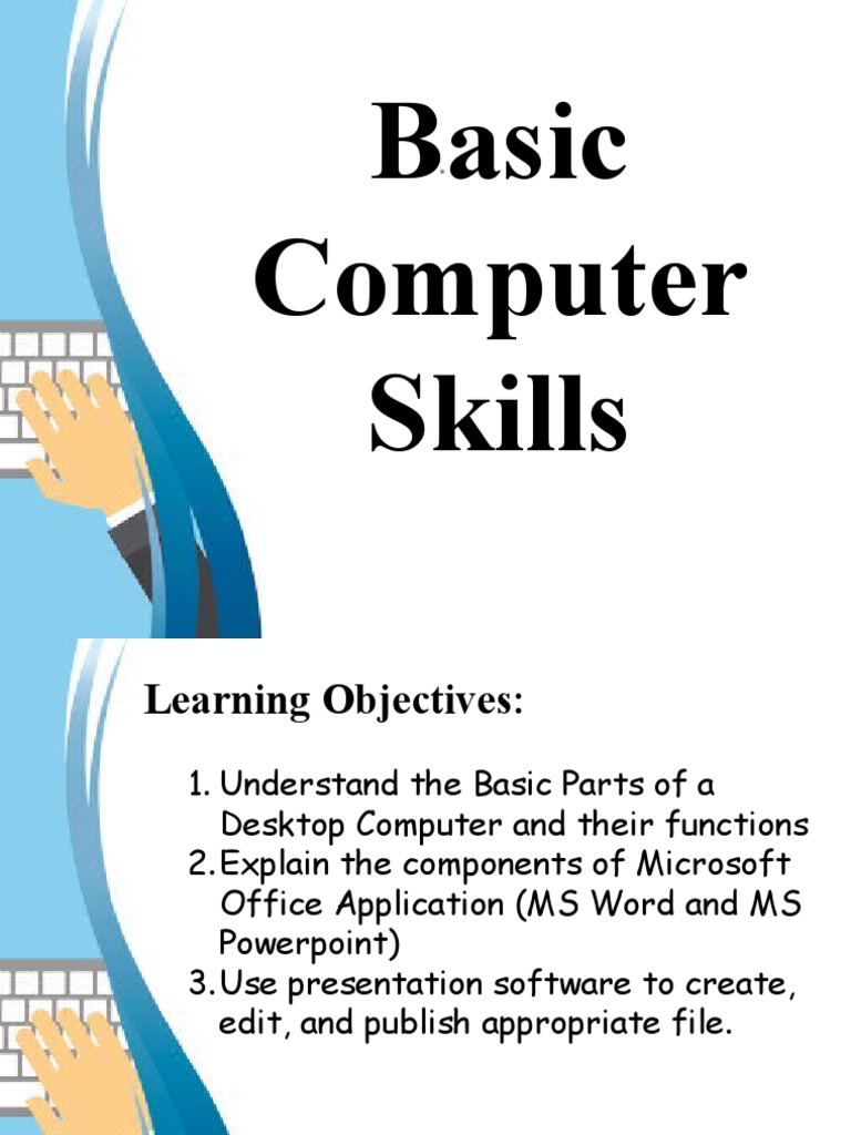 Basic Computer Skills | PDF | Computer Keyboard | Menu (Computing)