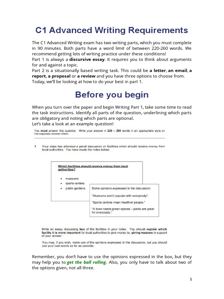 C1 Advanced Writing Requirements | PDF | Question | Verb