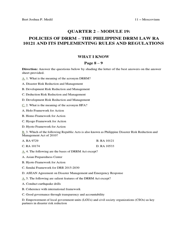Philippine DRRM Law RA 10121 and its Implementing Rules | PDF ...