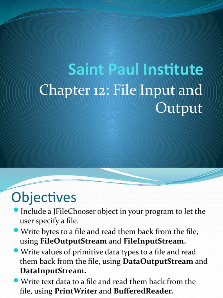 Chpter 12 File Input and Output | PDF | File Format | Computer File