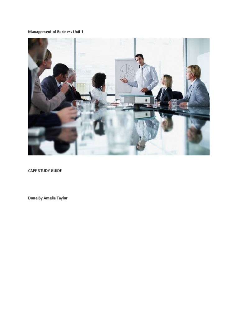 Management of Business Unit 1 CAPE NOTES | PDF | Multinational ...
