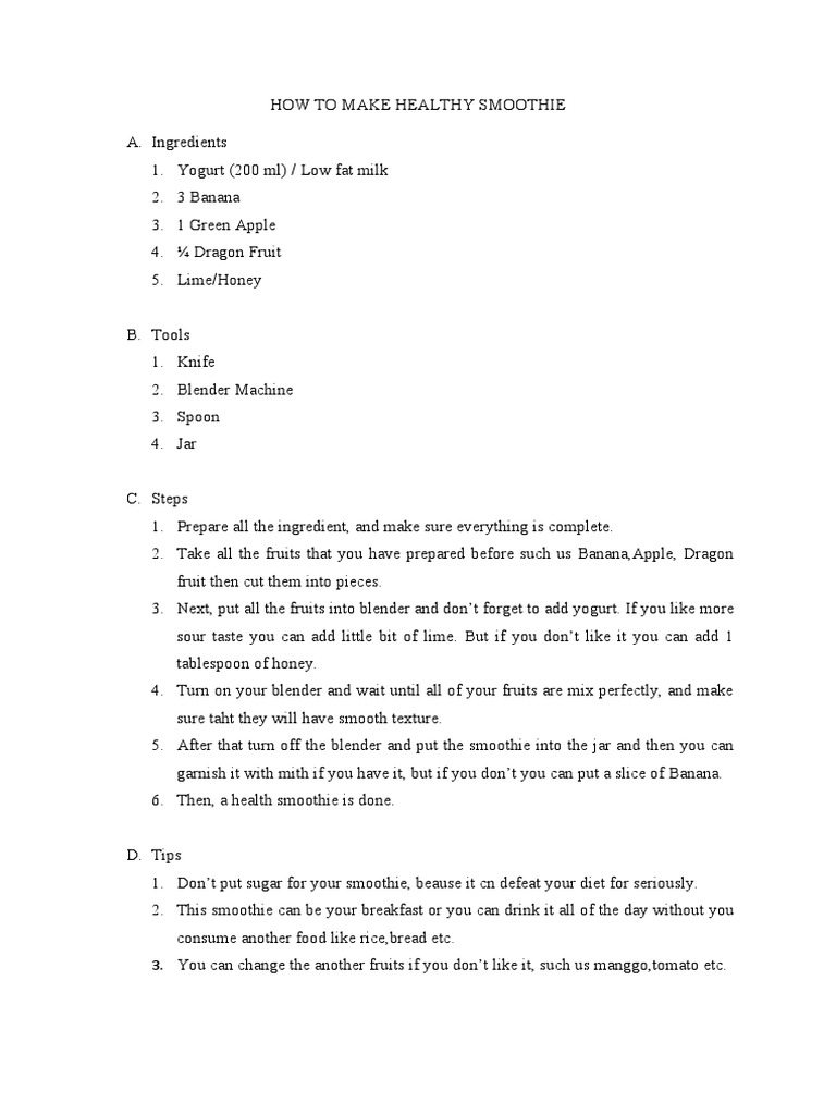How To Make Smoothie | PDF