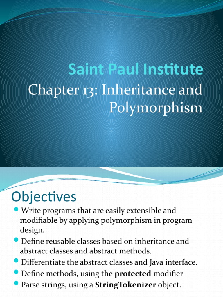 Chpter 13 Inheritance and Polymorphism | PDF | Class (Computer ...