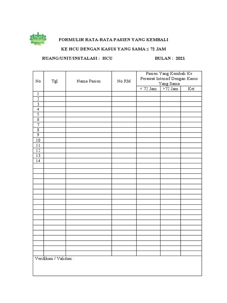 Form Pasien Kembali | PDF