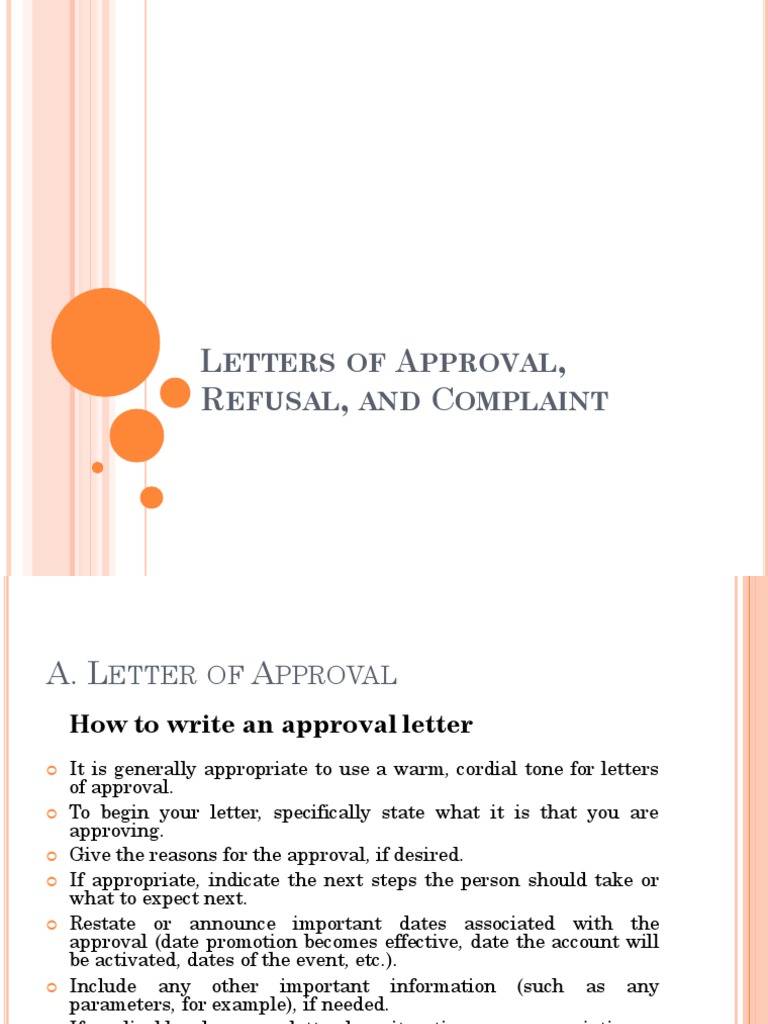 Letter of Approval, Refusal, and Complaint | PDF | Business