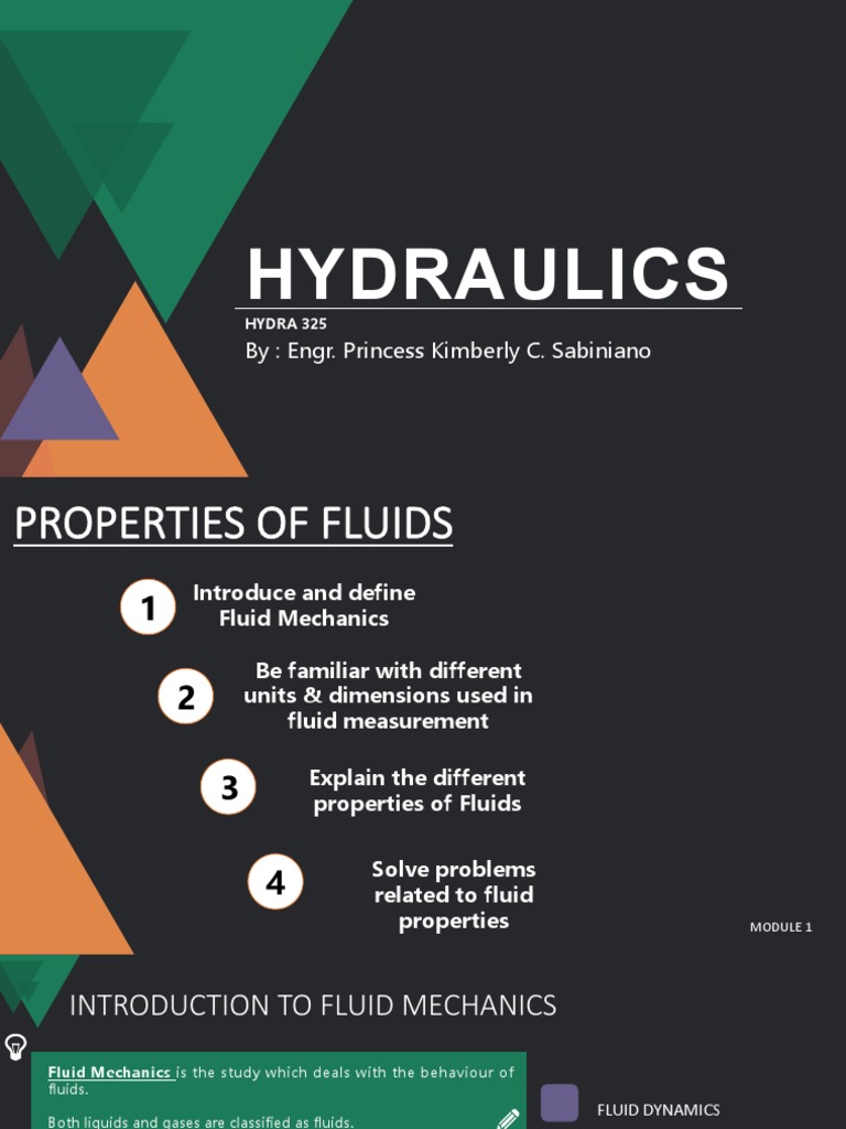 MODULE 1 HYDRA325 Discussion | PDF | Density | Viscosity