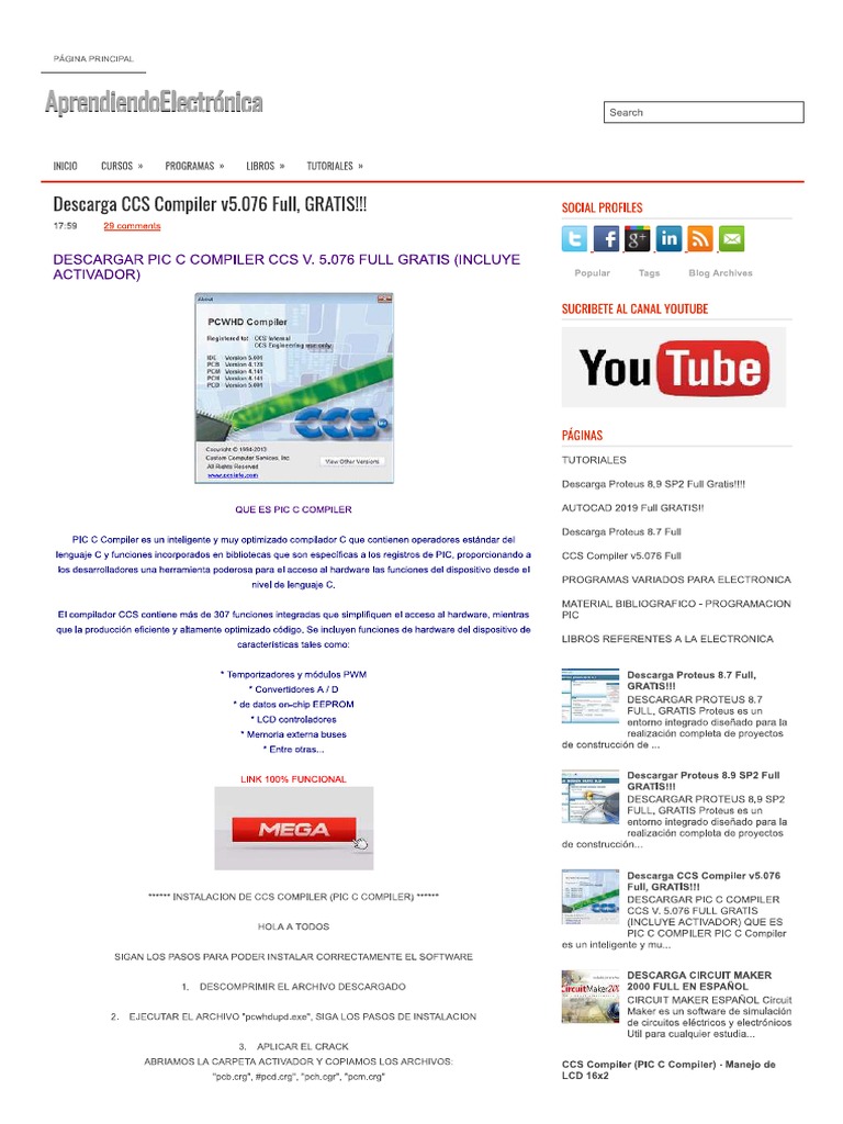 Descarga CCS Compiler v5.076 | PDF