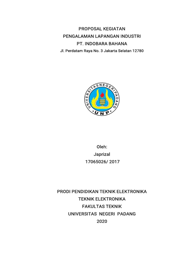 Proposal Pengalaman Lapangan Industri FT-UNP | PDF