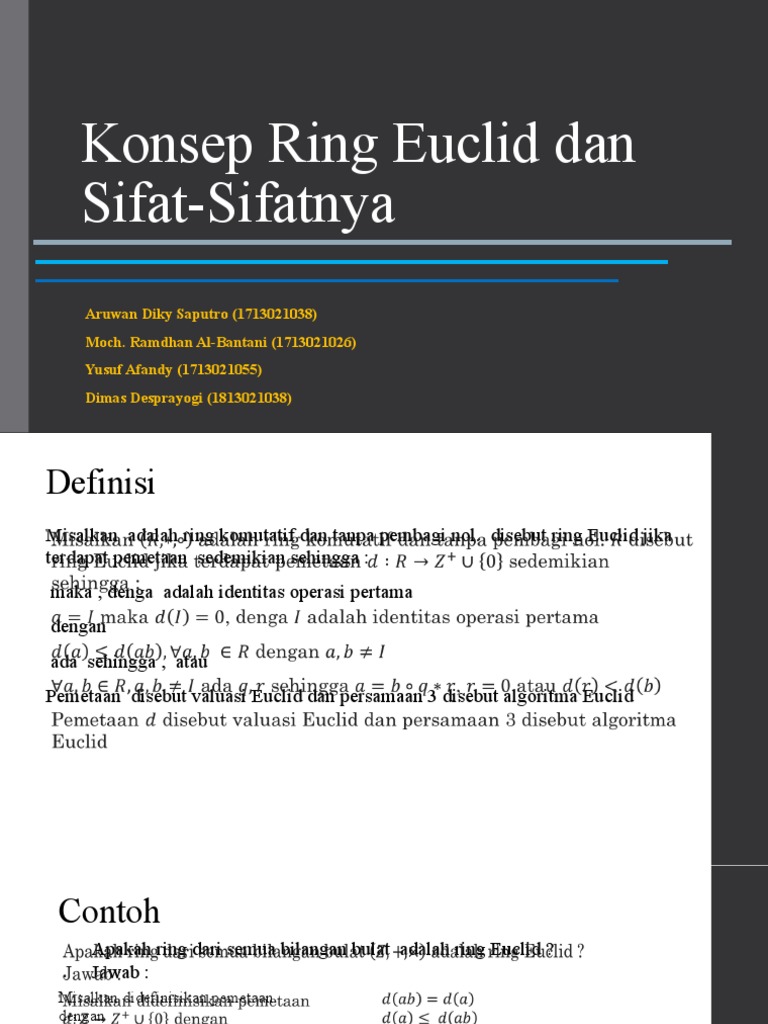 KELOMPOK 4 - Konsep Ring Euclid | PDF