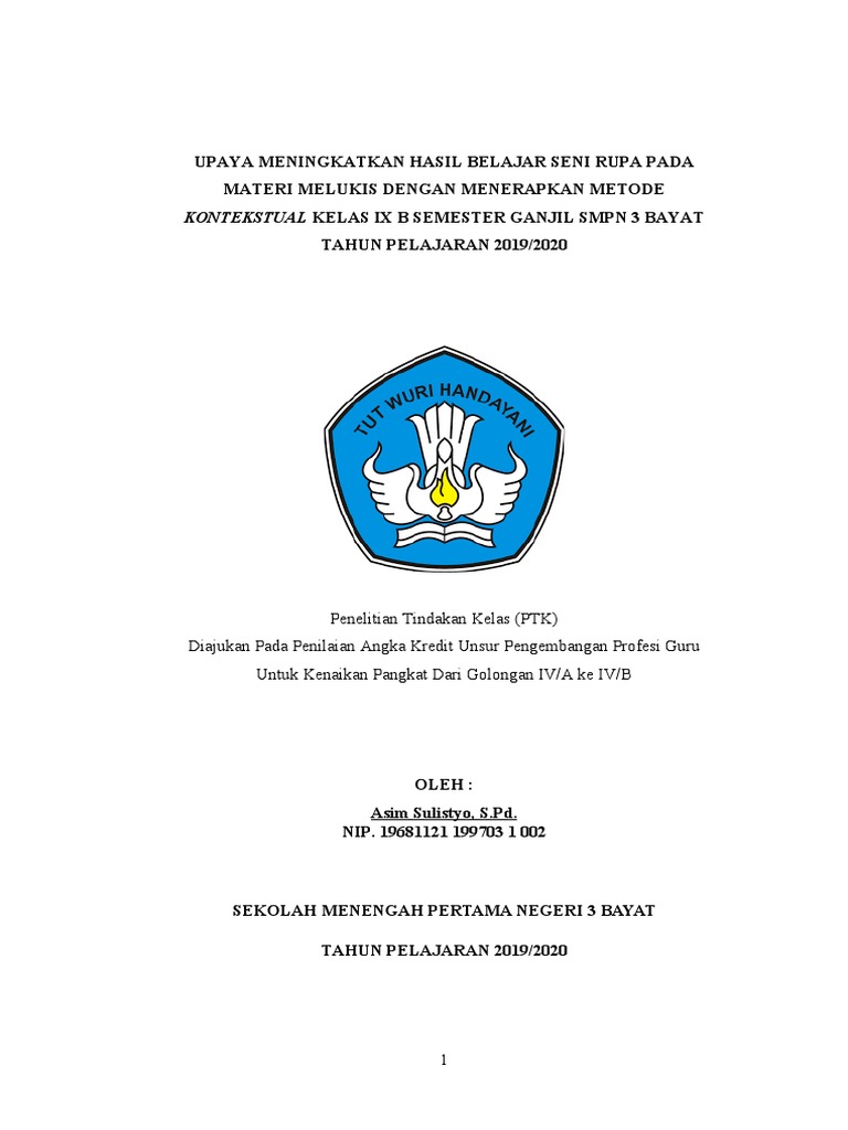 Upaya Meningkatkan Hasil Belajar Seni Rupa Pada Materi Melukis Dengan ... Upaya Meningkatkan Hasil Belajar Seni Rupa Pada Materi Melukis Dengan ...