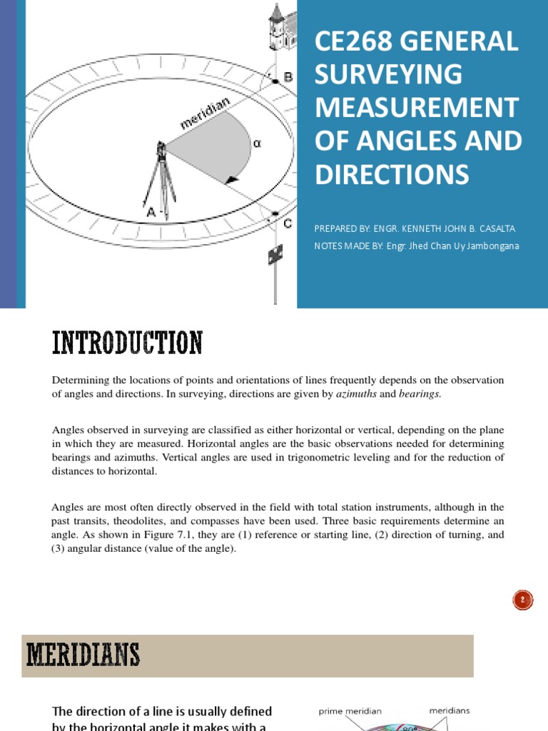 Ce268 General Surveying Measurement of Angles and Directions | Download ...