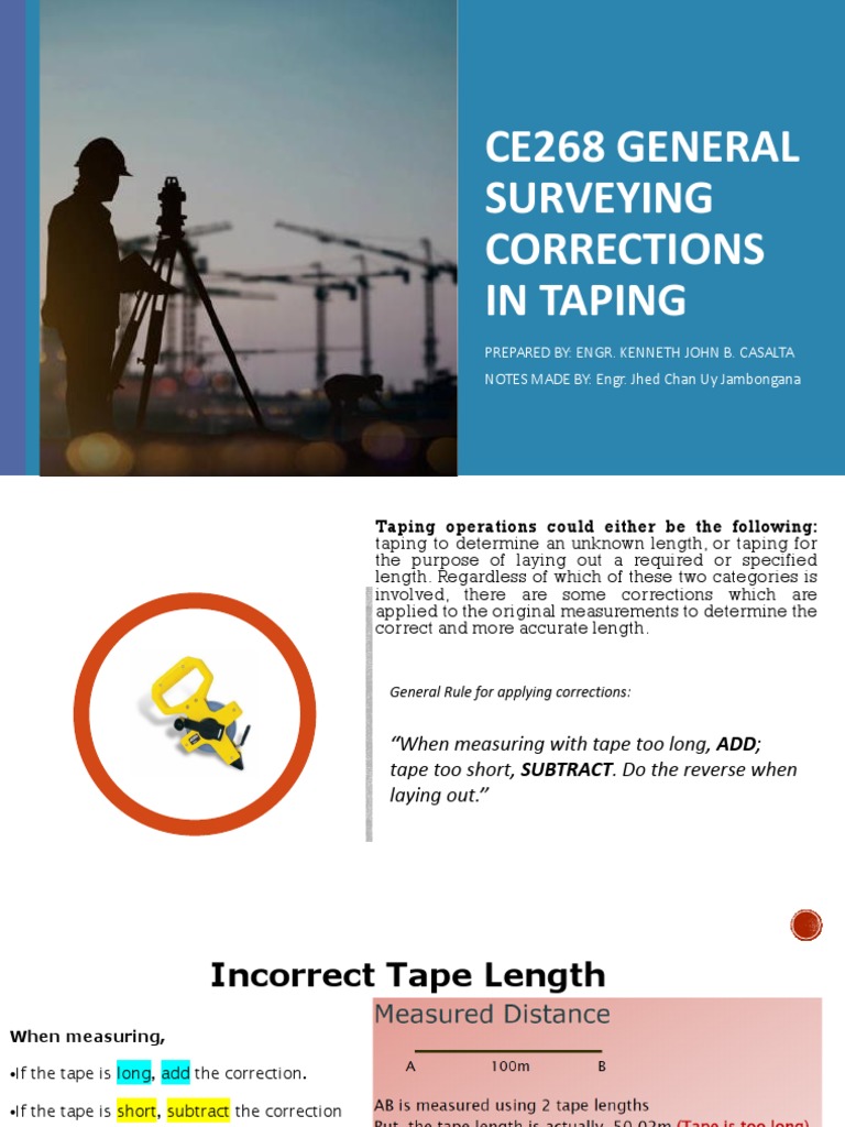 Applying Corrections in Taping Operations: Determining Accurate Lengths ...