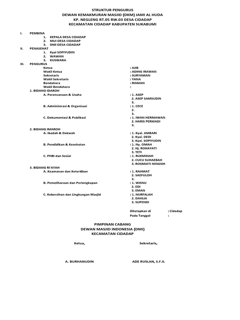 Format Struktur DKM | PDF