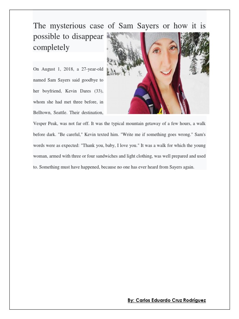 The Mysterious Case of Sam Sayers or How It Is Possible To Disappear ...