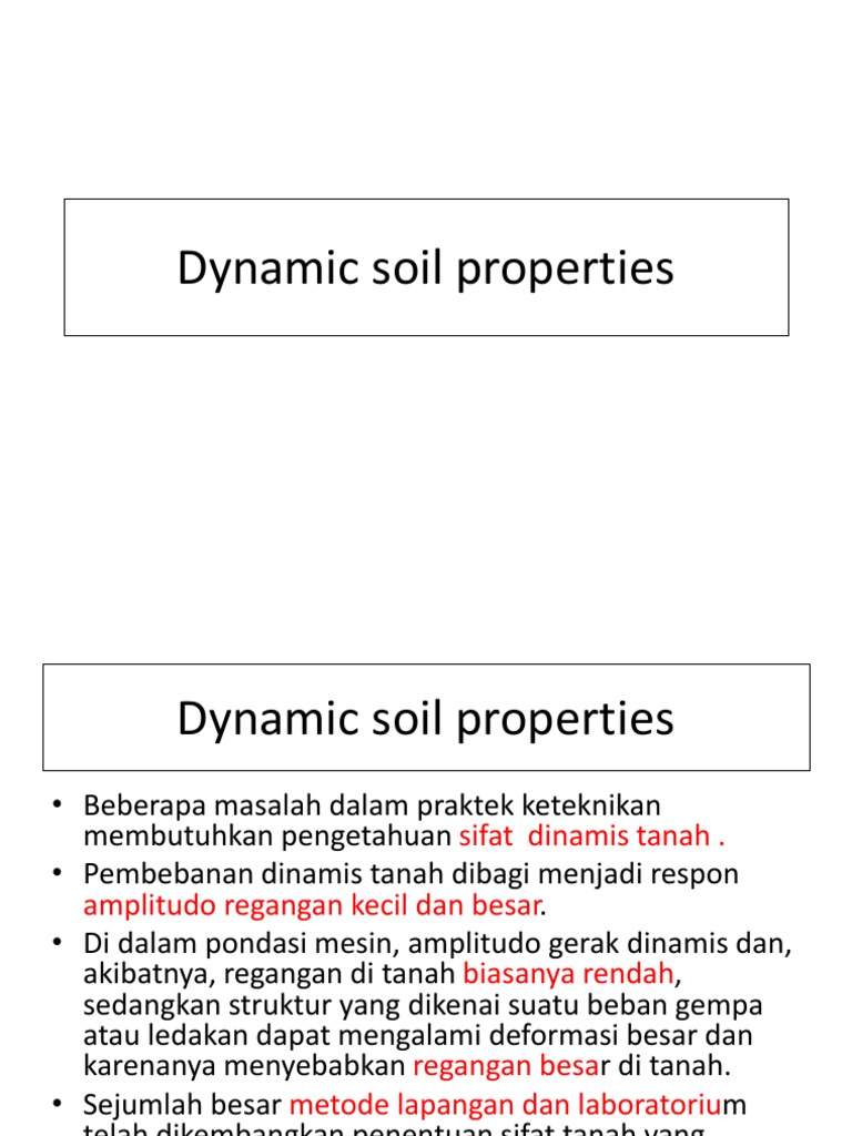Dynamic Soil Properties (1p) | PDF