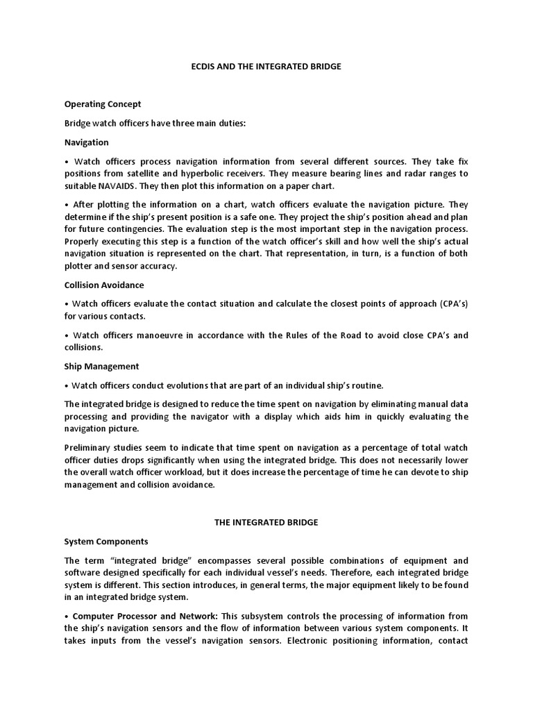 Integrated Bridge & ECDIS Overview | PDF | Navigation | Computing