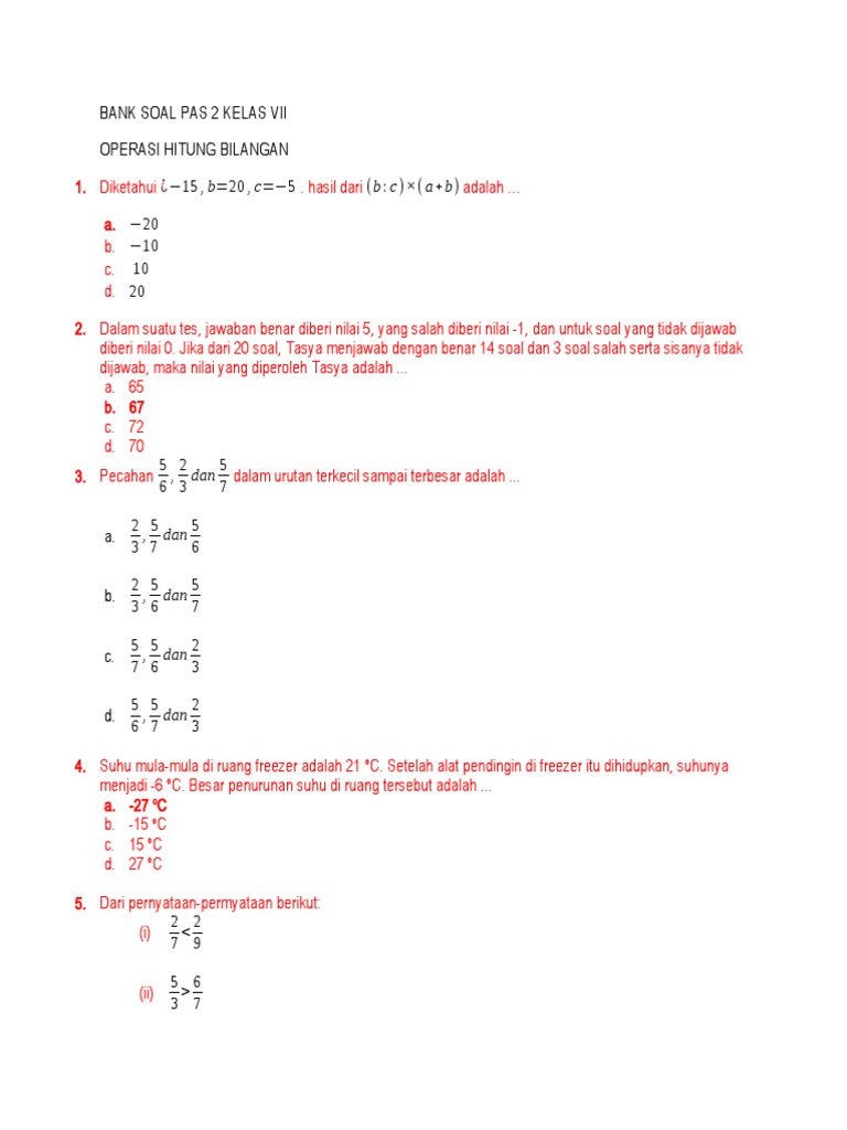Soal Pas 2 Kelas Vii | PDF