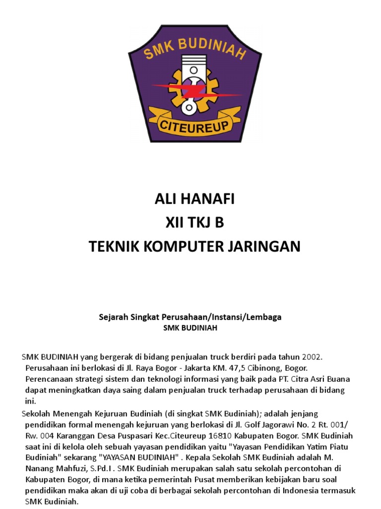 Ali Hanafi Xii TKJ B Teknik Komputer Jaringan | PDF