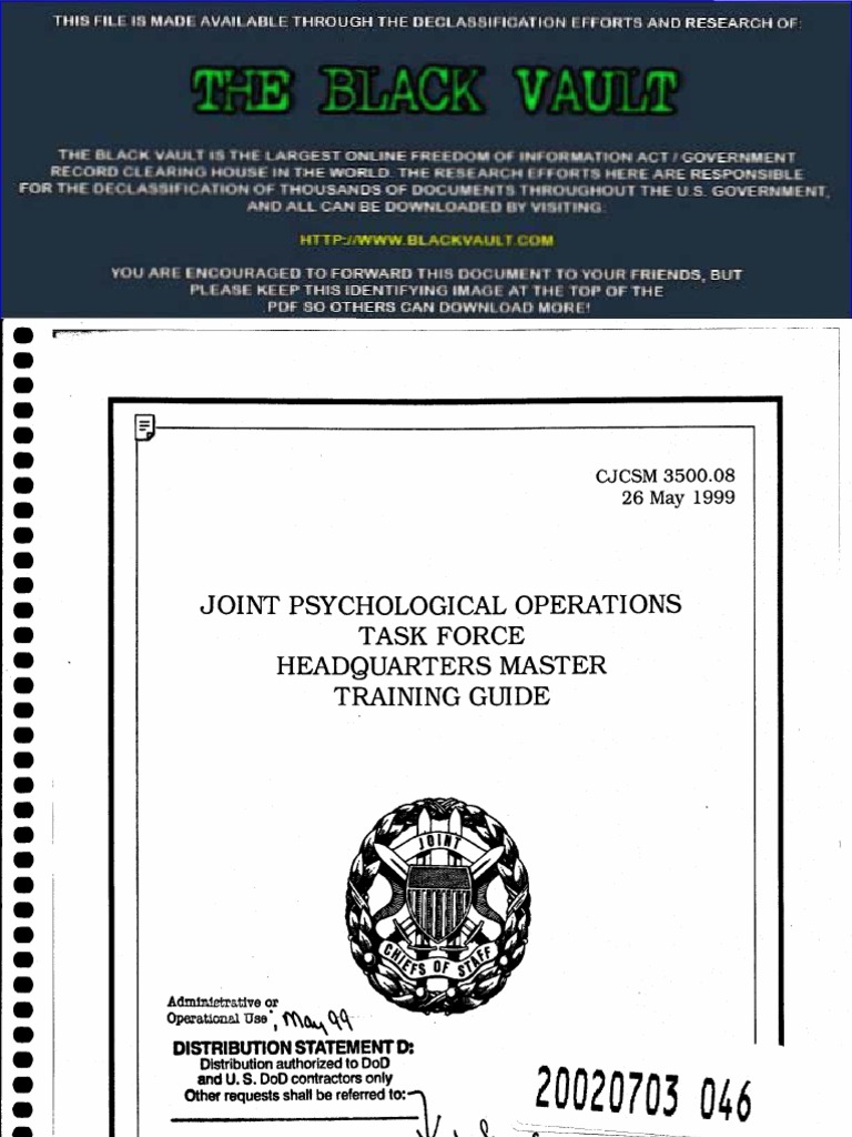 Joint Psychological Operations Task Force Headquarters Master Training ...