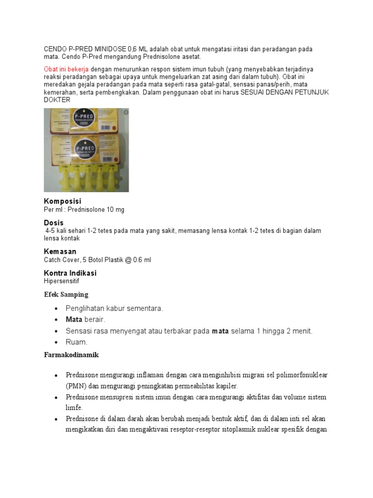 CENDO P (Prednisolone Asetate) | PDF