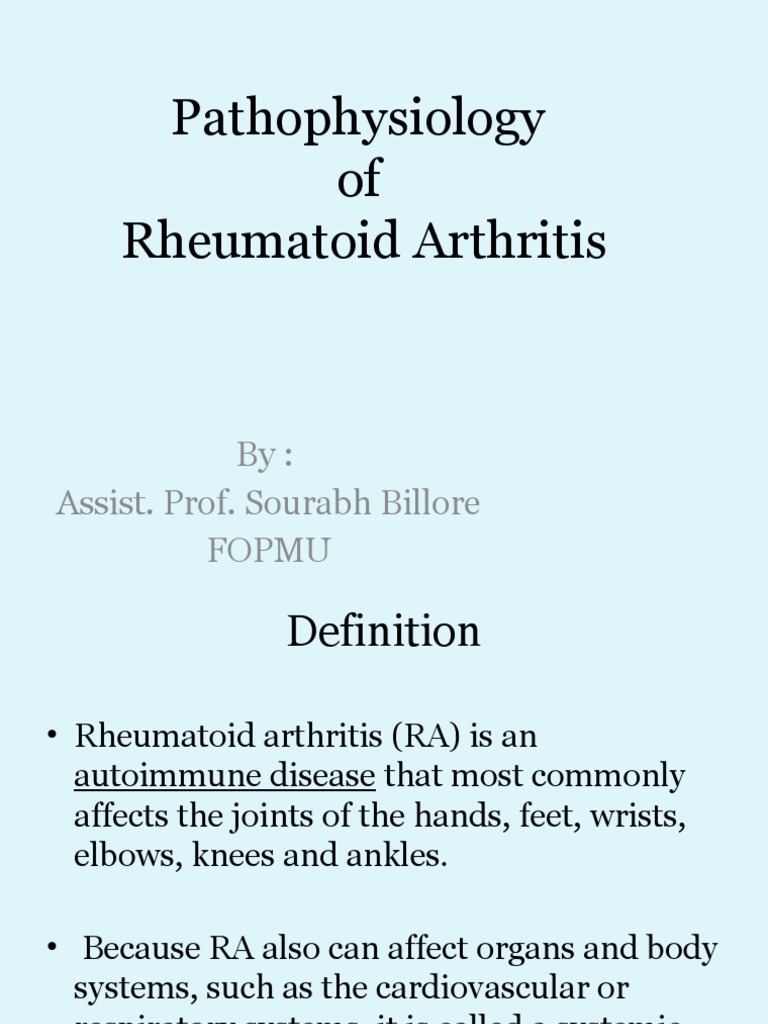 Pathophysiology of Rheumatoid Arthrities | PDF
