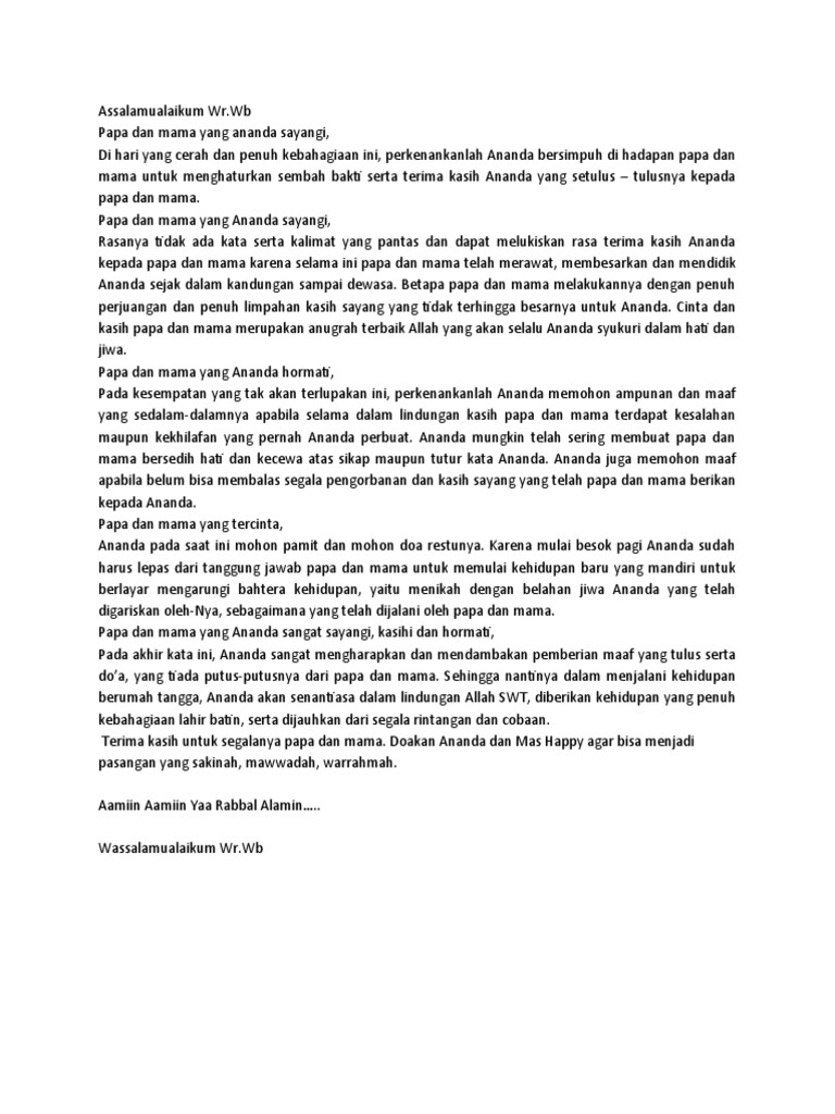 Teks Sungkem Siraman | PDF