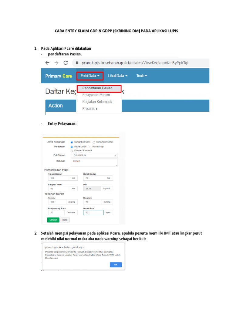 Entry Klaim GDP & GDPP di Aplikasi Lupis | PDF