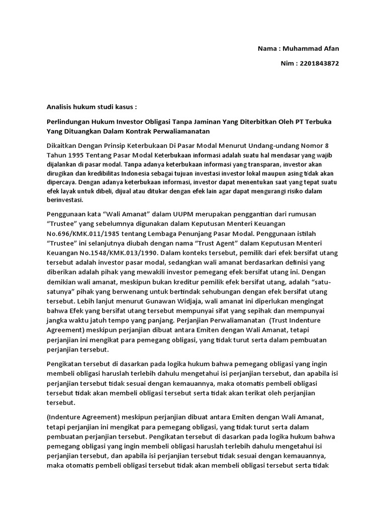 Analisis Hukum Studi Kasus Pak Agus | PDF