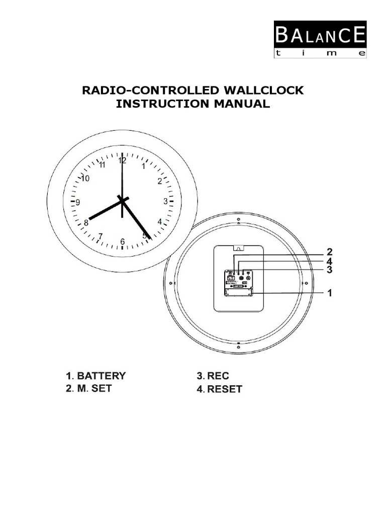 Radio-Controlled Wallclock Instruction Manual | PDF | Clock | Waste
