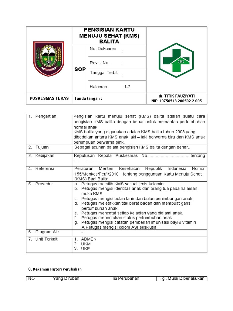 8 Pengisian Kartu Menuju Sehat Kms Balita | PDF