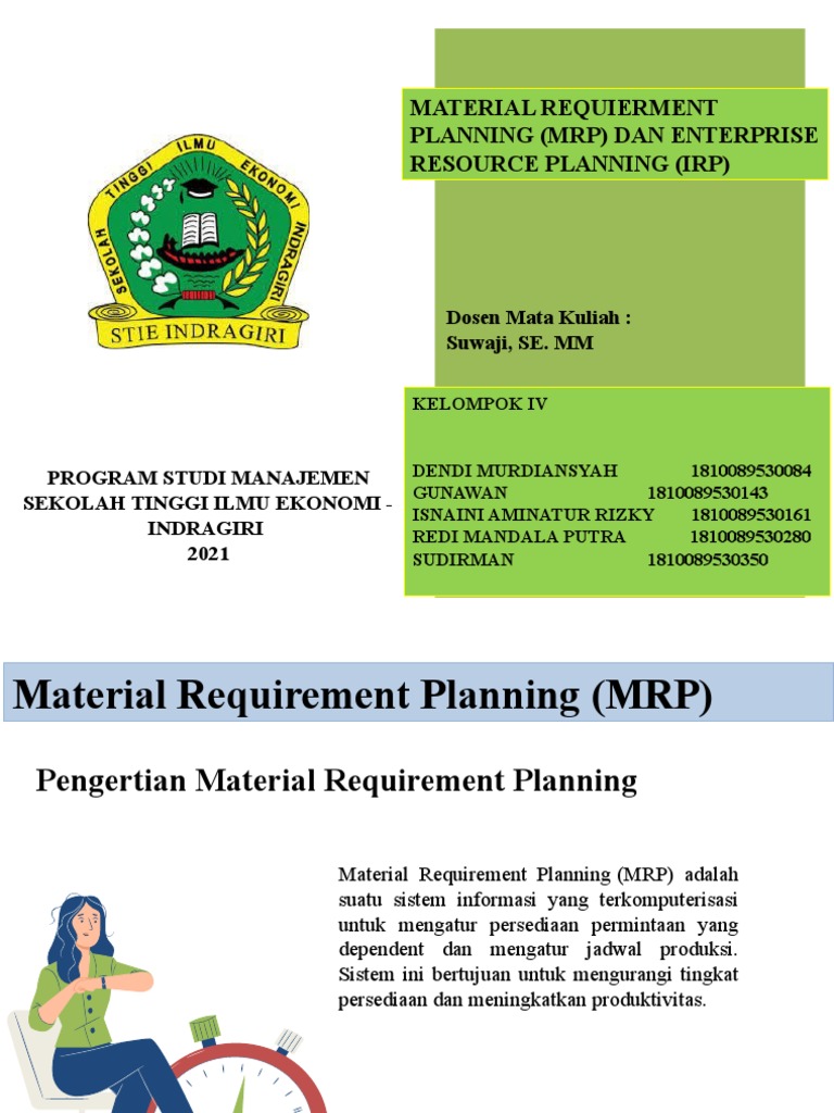 Material Requierment Planning (MRP) Dan Enterprise Resource Planning ...