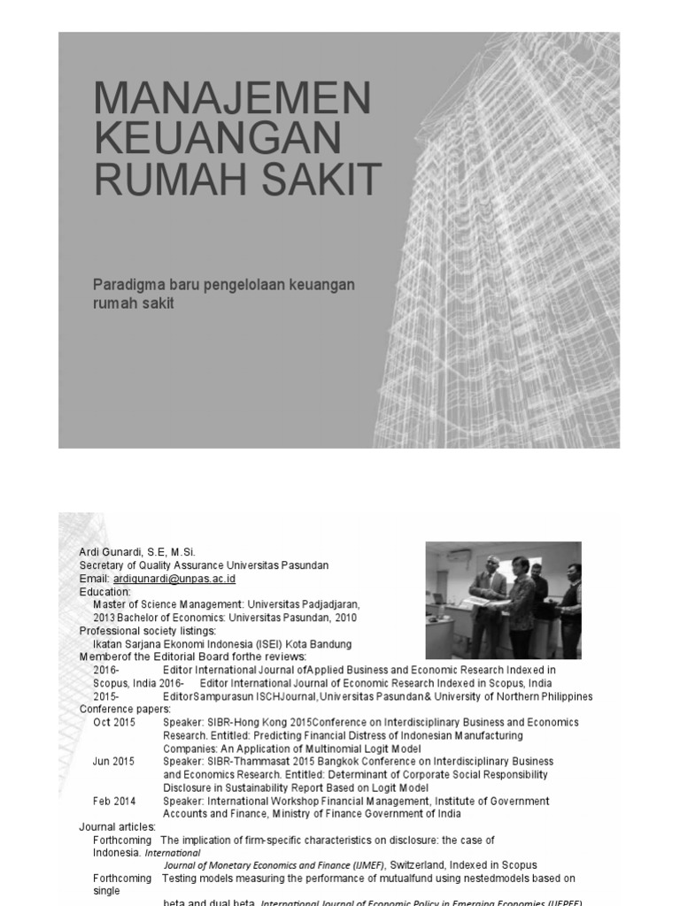 Paradigma Baru Pengelolaan Keuangan Rumah Sakit | PDF | Science | Economies