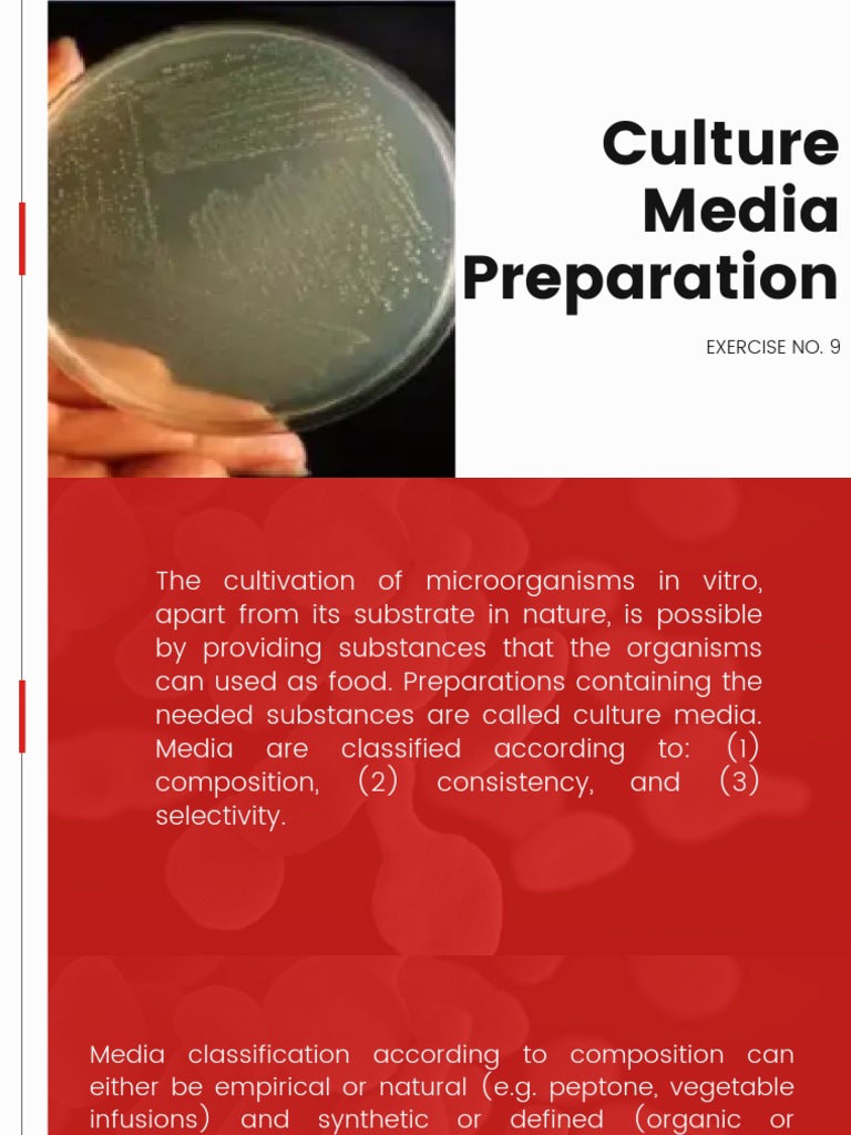 Culture Media Preparation Techniques | PDF | Growth Medium | Agar