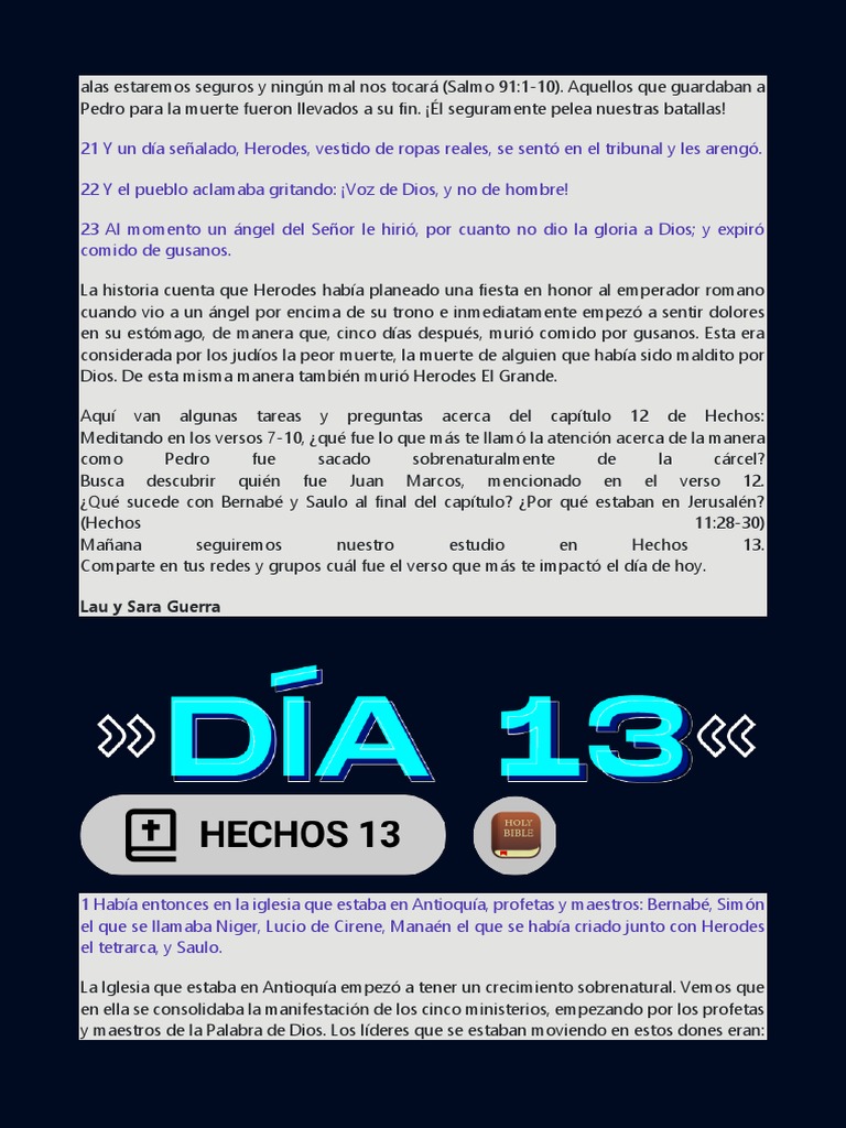 Hechos 12: Pedro y la caída de Herodes | PDF