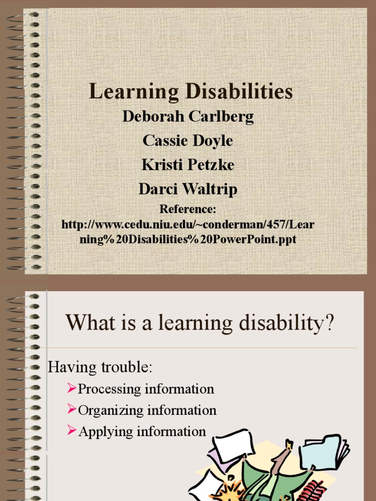 Learning Disabilities PowerPoint | PDF | Learning Disability | Dyslexia
