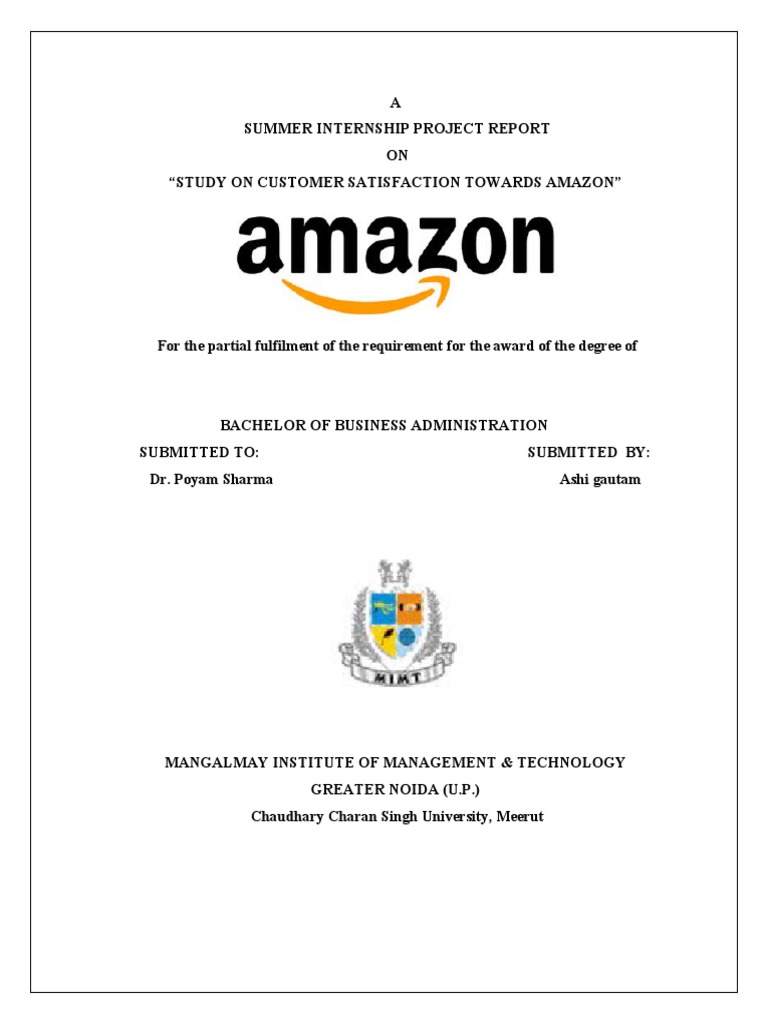 A Study On Customer Satisfaction Towards Amazon | PDF | Online Shopping | E Commerce
