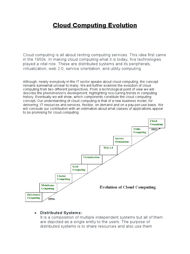 Cloud Computing Evolution | PDF | Computer Cluster | Cloud Computing