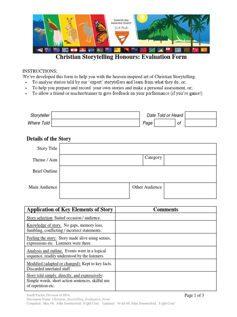 Christian Storytelling Evaluation Form | PDF | Storytelling | Human ...