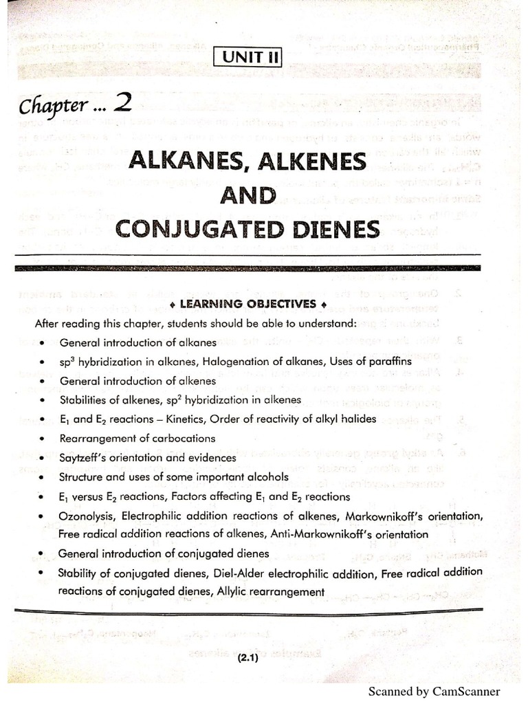 Alkanes, Alkenes & Conjugated Dienes | PDF