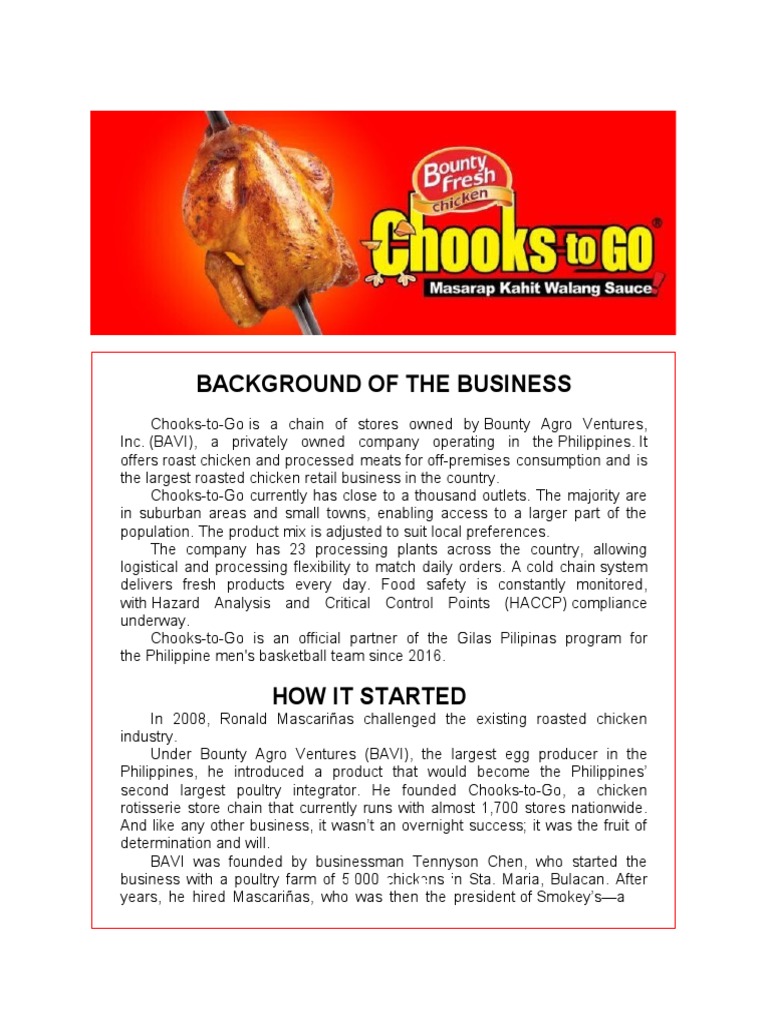 Chooks To Go | PDF | Food Industry | Food And Drink