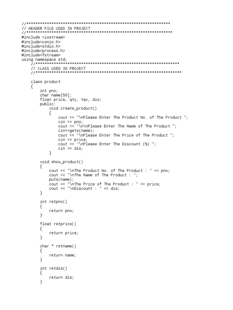 C++ PROJECT Supermarket Project | PDF | Models Of Computation | Software