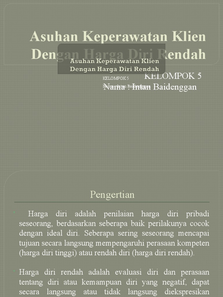 Asuhan Keperawatan Klien Dengan Harga Diri Rendah | PDF
